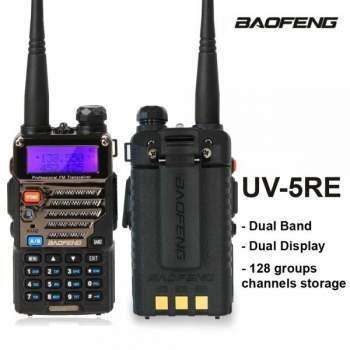 Baofeng UV5RE 5W 128CH VHF/UHF Dual Band Two Way Walkie Talkie | Lazada