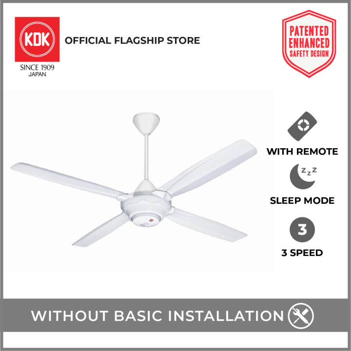 KDK M56SR (140cm) Remote Controlled Ceiling Fan with 3-speed and timer ...