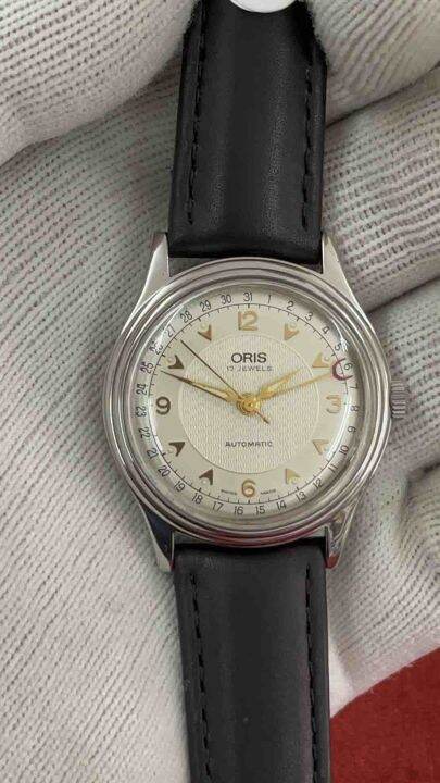 ORIS 17 jewels Automatic เข็มชี้วันที่ก้ามปู โมเดล7403 นาฬิกาผู้ชาย ขนาดตัวเรือน 34.5 มม ความหนา ...