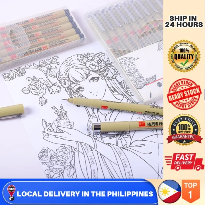 Sa stock sa aming tindahan ♣HIGHTUNE Comic Pen Liner Pen Set Black ...