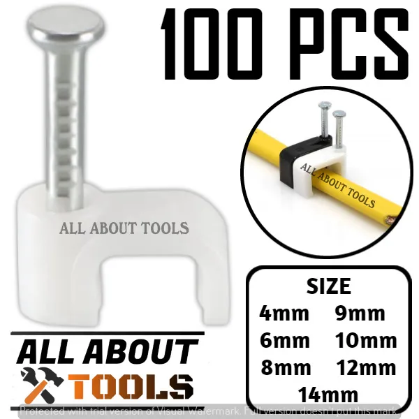 (AAT) 1 PACK FLAT Cable Clips White with Nail (100 PCS) | Lazada PH