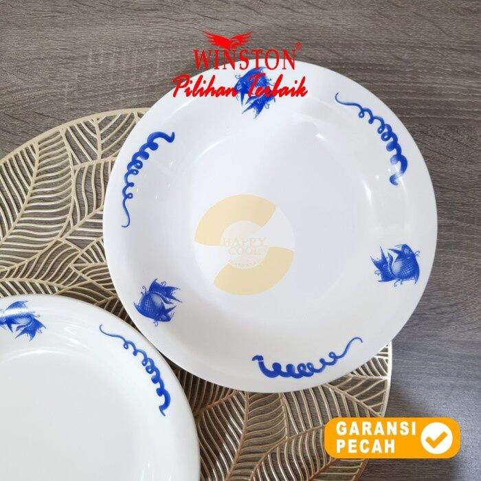 WINSTON 1pcs Plate Lontong Keramik 9,25in Ikan Biru |Piring Makan 23cm ...
