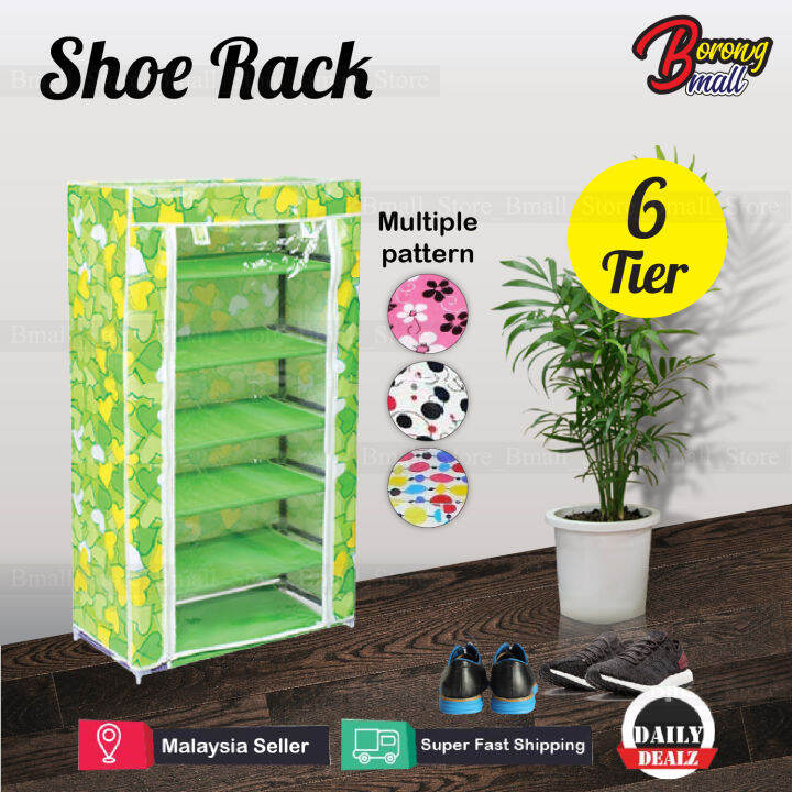 Portable Folding 4/5/6/7 Layer Tier Organise Shoes Rack With Wardrobe ...