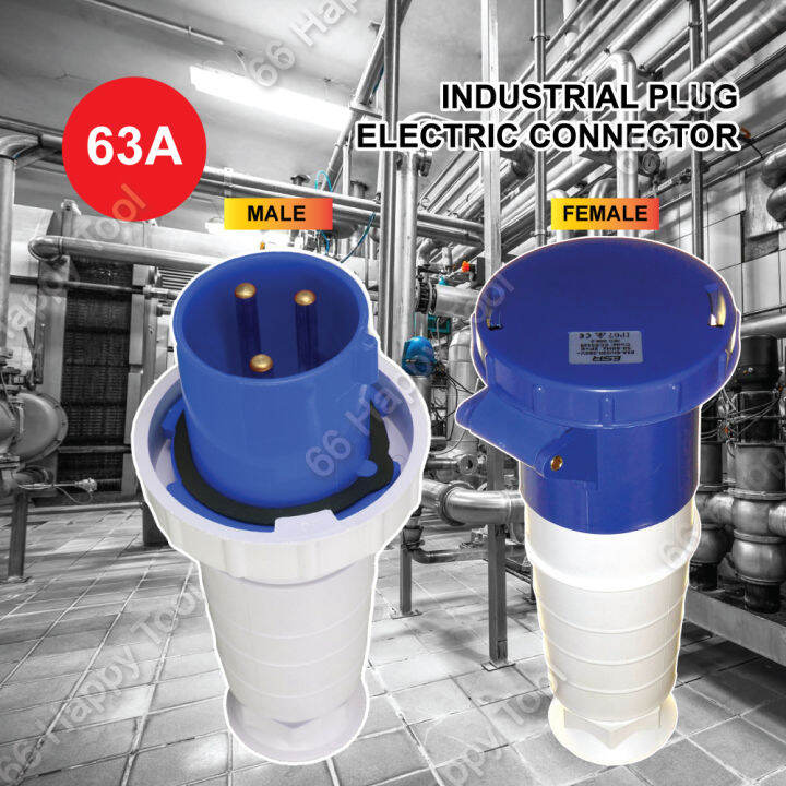 Industrial Plug Electric and Socket Connector 3Pin 63A Three-phase ...