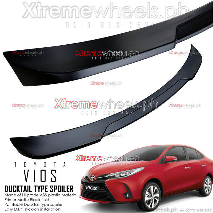 Toyota Vios J E G XLE 2019-2023 Duct Tail Rear Spoiler with Primer Black ( Vios accessories ...