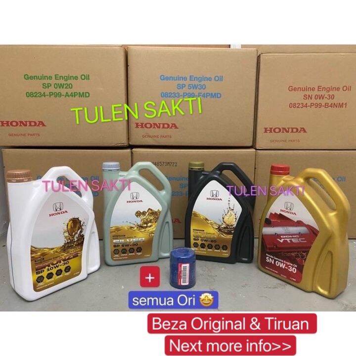 HONDA GENUINE ENGINE OIL SP 0w30 / 0w20 / 5w30 / 10w30 FULLY SEMI ...