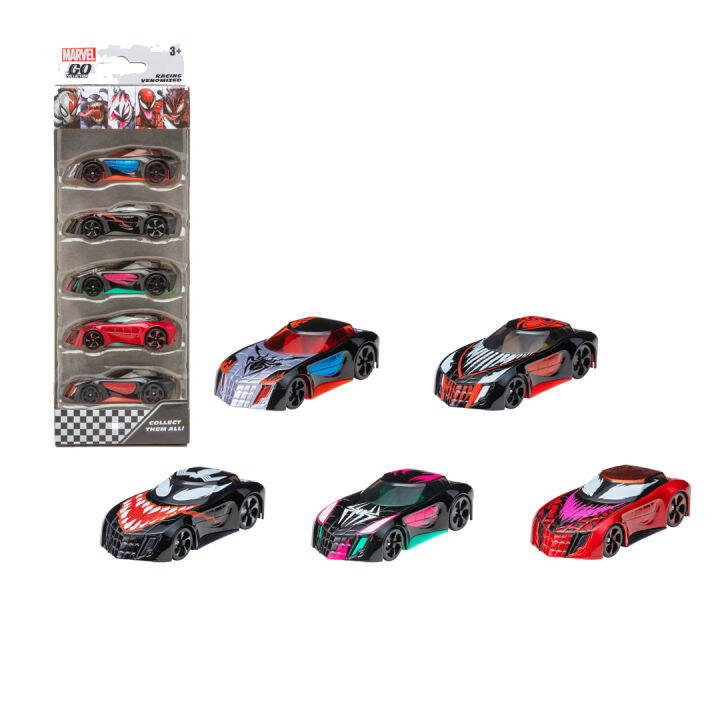 Marvel Go Multi-Pack 5 Racing Cars Spiderman Version Collections ...
