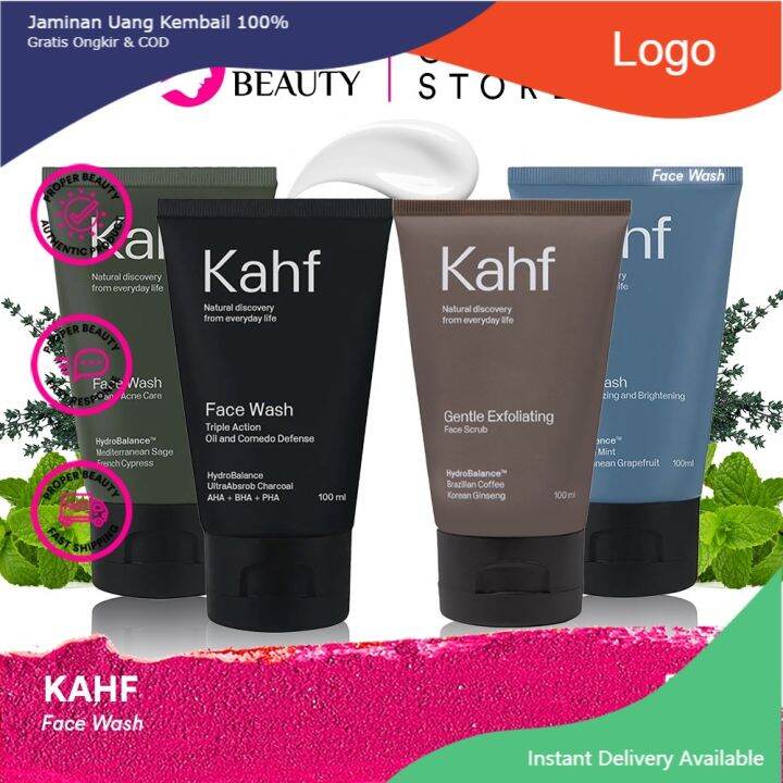 Nutty KAHF Face Wash Indonesia / Sabun Wajah Pria 100ml / Skin ...