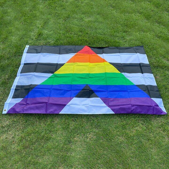 Aerlxemrbrae Rainbow Flag 150x90cm Banner Polyester Grommets Lgbt