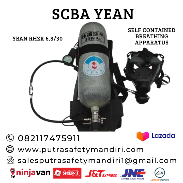 SELF BREATHING APPARATUS SCBA YEAN RHZK 6.8 LITER COMPOSITE ALAT BANTU ...