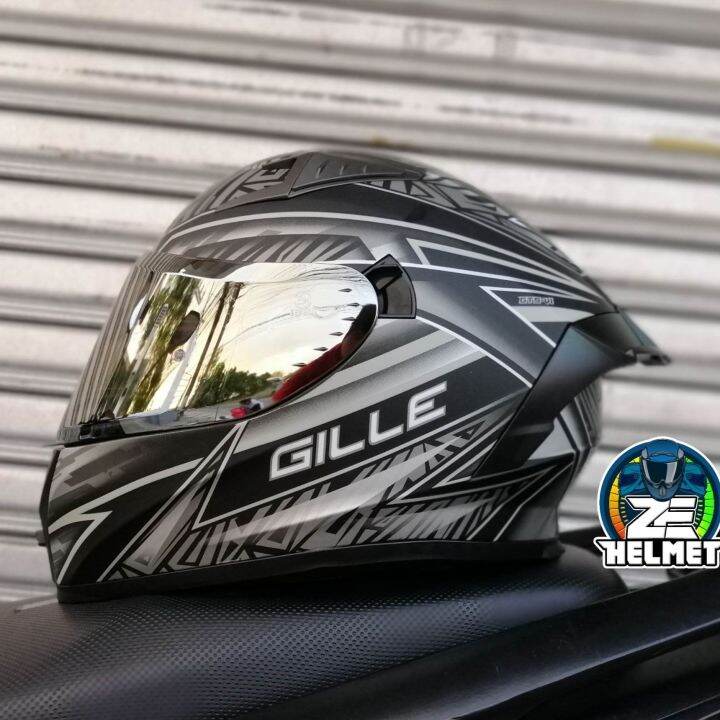 GILLE GTS-V1 PITSTOP (Matte Black/Gray) FULL FACE - DUAL VISOR (with ...