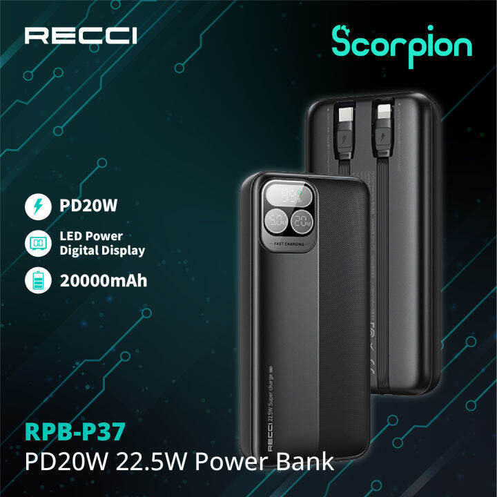 Recci RPB-P37 22.5W + PD20W Power Bank | Lazada