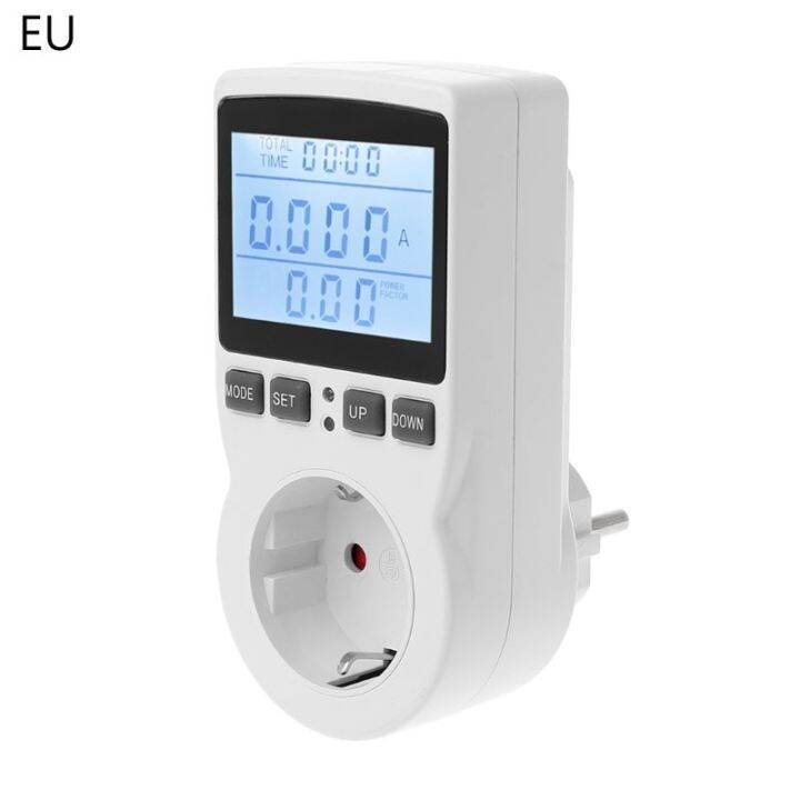 Digital Power Meter Socket EU Plug Energy Meter Current Voltage Watt ...