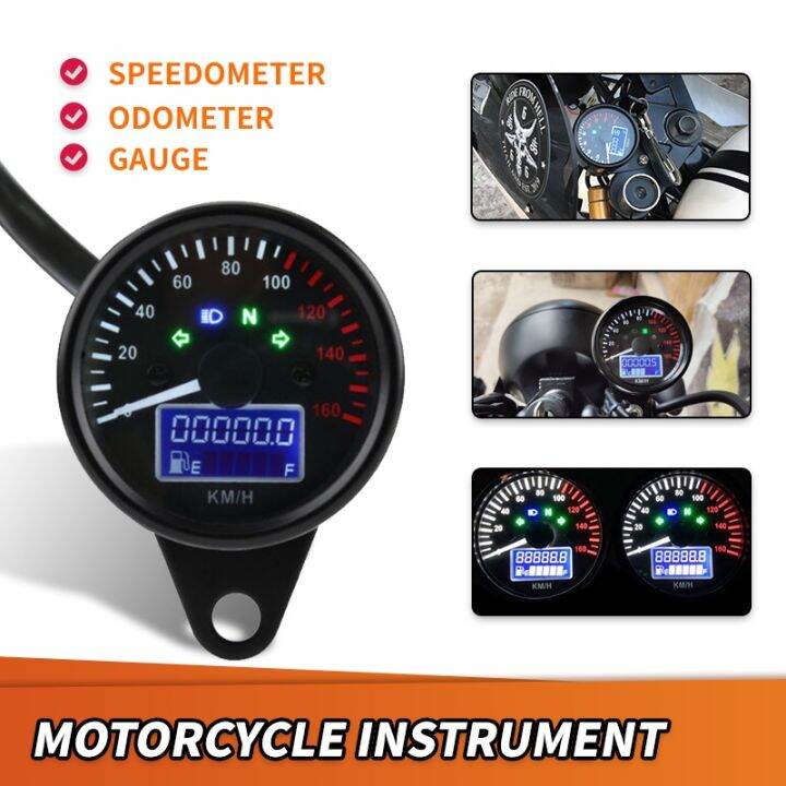 Promotions Motorcycle Speedometer 0160KMH Tachometer Digital LED LCD ...