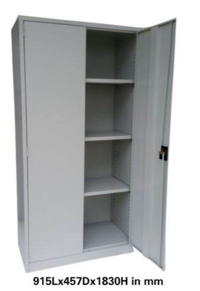 Adjustable Shelves Full Height Steel Cupboard Cabinet With Swing Doors ...
