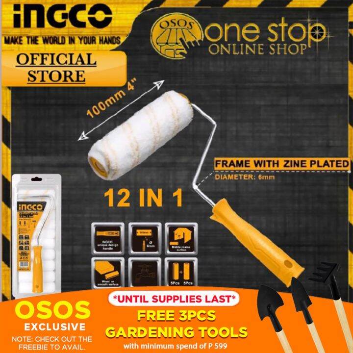 INGCO Cylinder Brush Paint Roller 4 12 in 1 SET HKTCB121001 ...