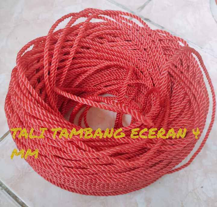 Tali Tambang Kecil plastik Nilon Tambang Merah Tambang Nylon 4mm | Lazada Indonesia