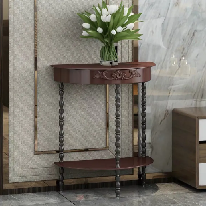 Console Table Semicircular Double-layer Porch Table | Lazada PH