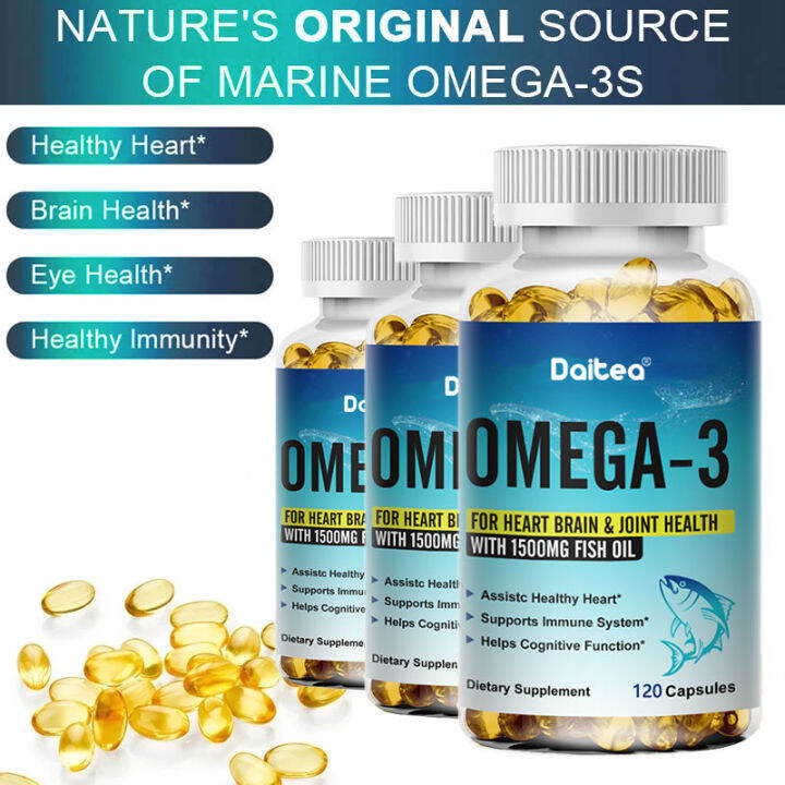 Daitea fish oil |OMEGA-3| Anti-aging Capsules , Supports Brain & Heart ...