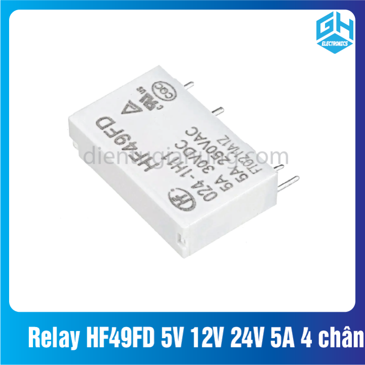 Relay HF49FD các loại 5V 12V 24V 5A 4 chân | Lazada.vn