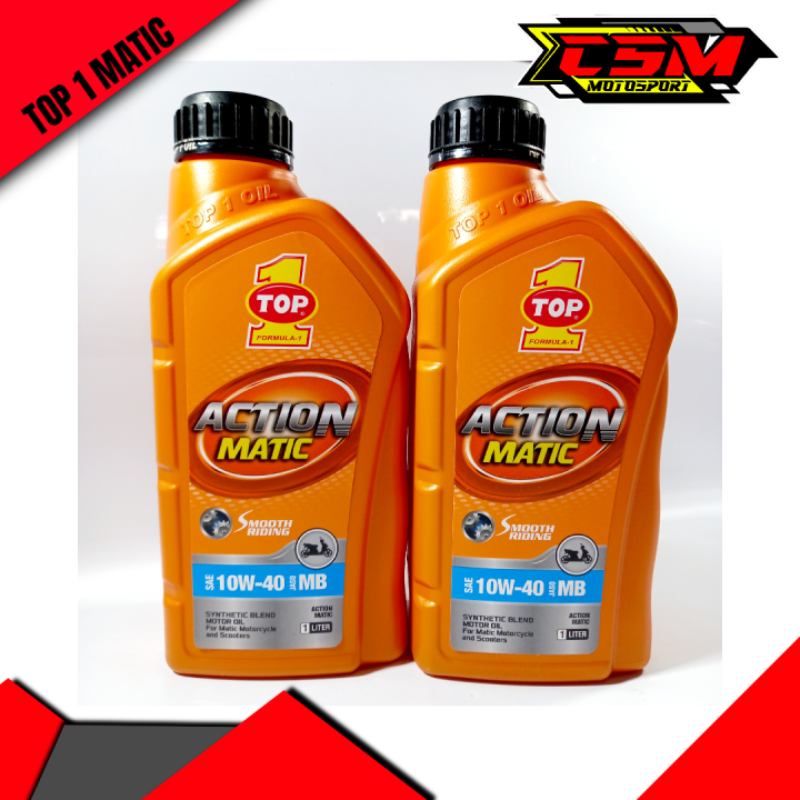 OLI TOP 1 ACTION MATIC 1 LITER SAE 10W-40 JASO MB OIL TOP 1 SCOOTER 1 LITER | Lazada Indonesia