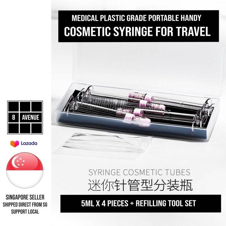 Travel Kit Cosmetic Syringe Dispenser Set Medical Grade for Travel ...