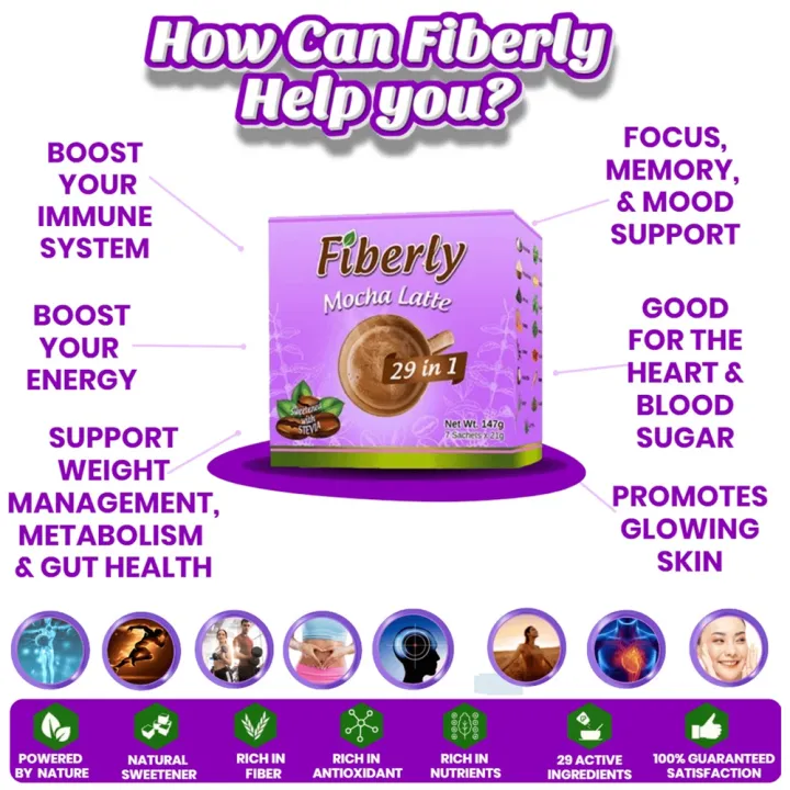 Fiberly 29 in 1 Mocha Latte | The World's First 29 in 1 Coffee | Immune ...
