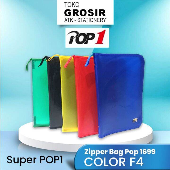 ZIPPER BAG POP 1699 COLOR F4 / MAP PLASTIK RESLETING BERWARNA | Lazada ...