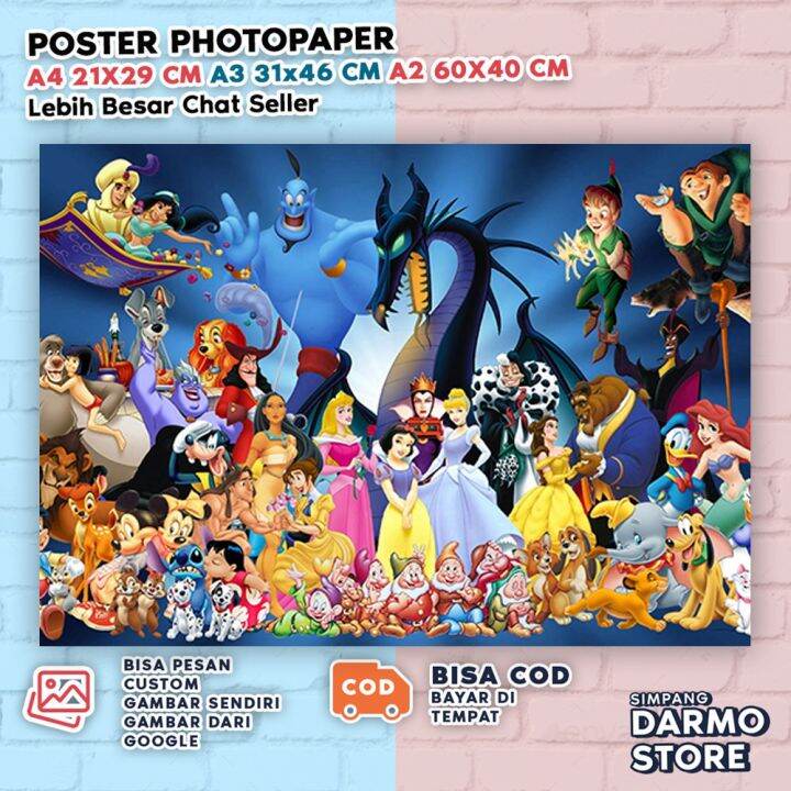 Poster Mickey Mouse Kartun Hiasan Dinding Anak Miki Mos si Tikus ...