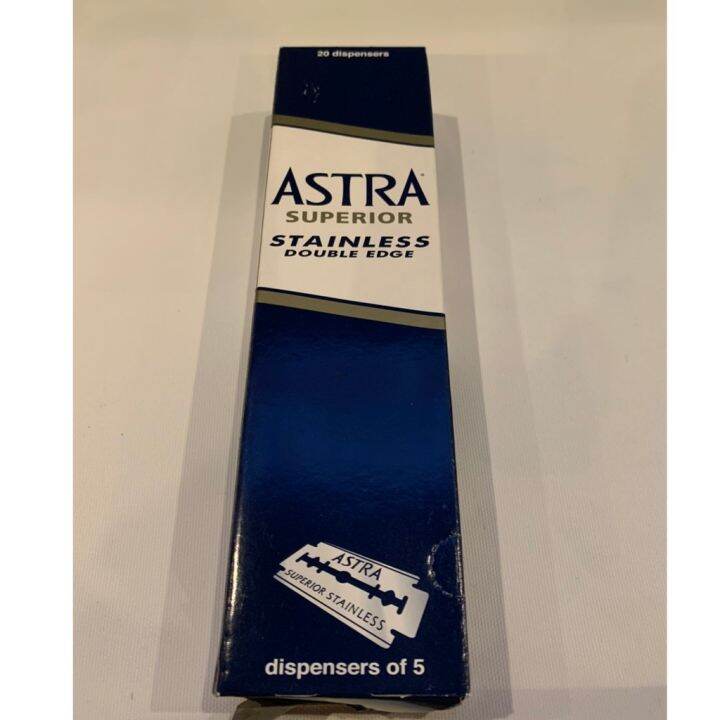 [คุณภาพดี] ASTRA BLUE STAINLESS DOUBLE EDGE ใบมีดโกน ASTRA 100 ใบมีด ใน ...