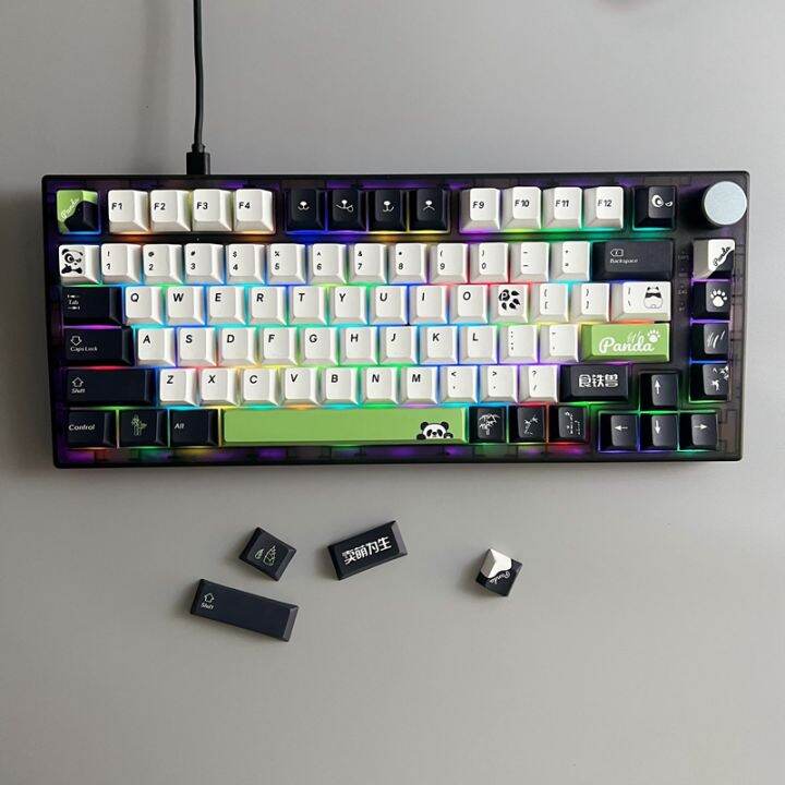 Panda Theme Keycap 134 Keys Cherry Profile PBT Sublimation Keycaps For ...