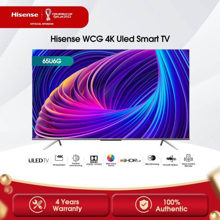 Hisense 65 inch 4K/UHD Smart LED TV - VIDAA OS (Model: 65U6G) | Lazada ...
