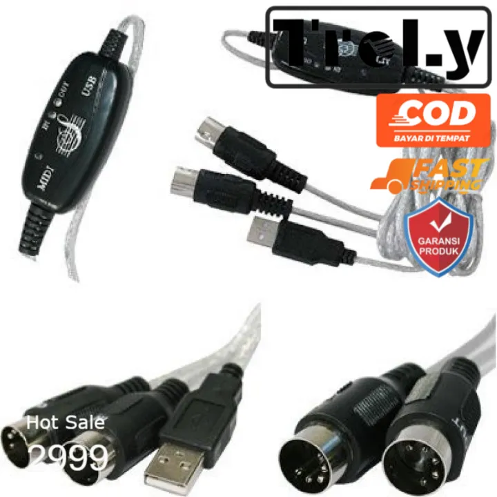 USB MIDI Converter PC to Music Keyboard Adapter - Conventer Adapter USB ...