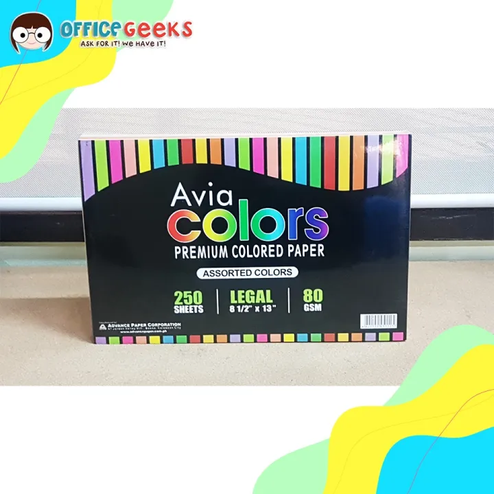 Avia Colors Premium Colored Paper Neon Assorted 80GSM Long 250 sheets ...