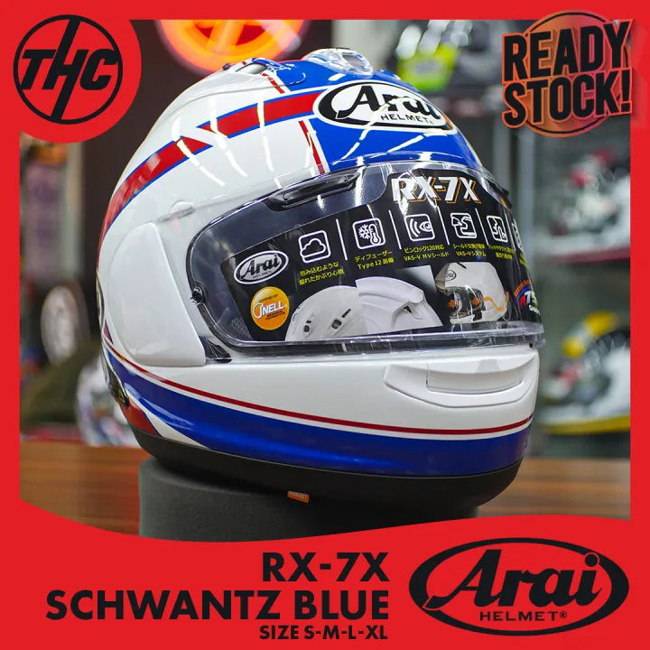 ARAI HELMET RX-7X KEVIN SCHWANTZ BLUE | Lazada Indonesia