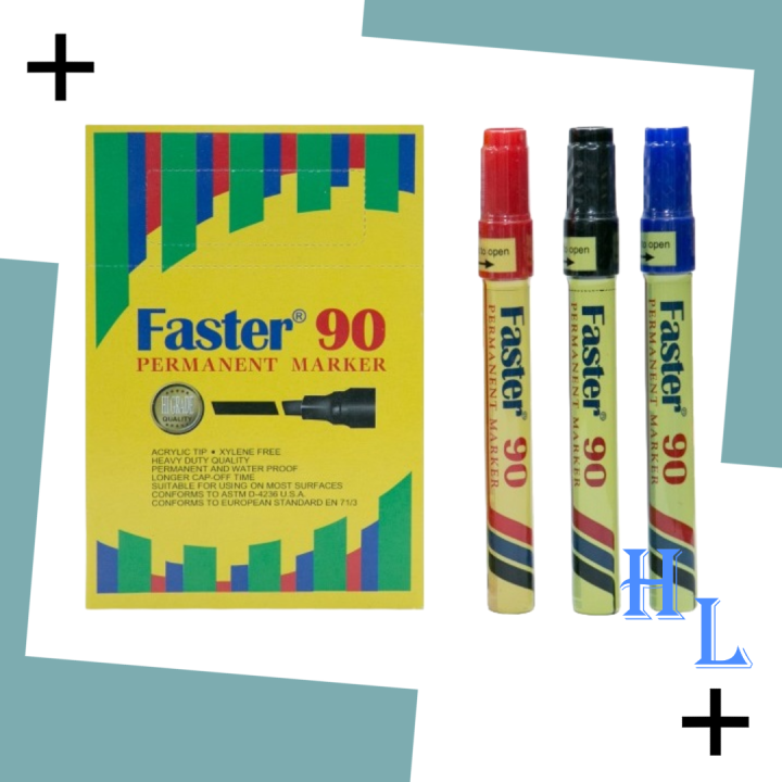 Faster 90 Permanent Marker (Box of 12pc) | Lazada