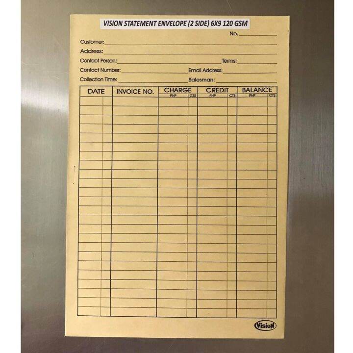 Statement Envelope 6x9 dual side vision brand by pack | Lazada PH