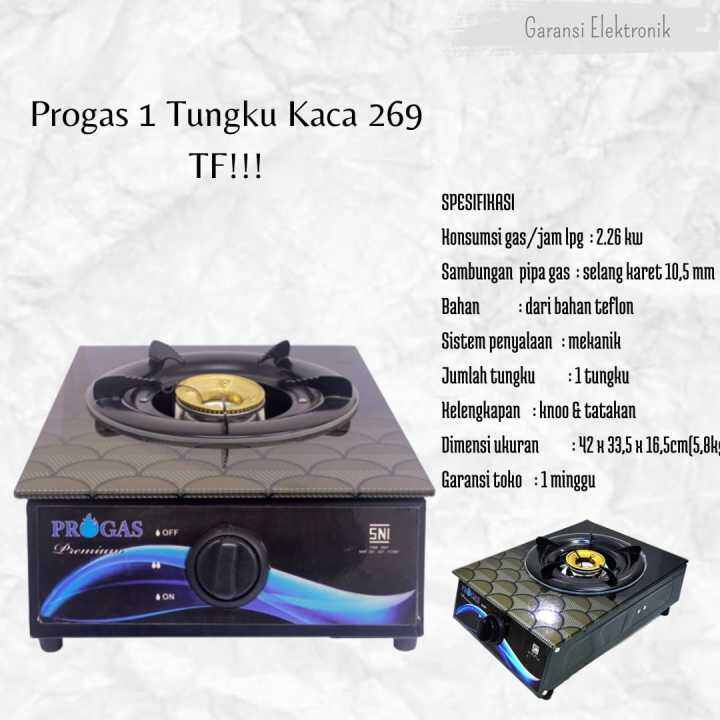 PROGAS KOMPOR 1 TUNGKU KACA 269 TF !!! | Lazada Indonesia