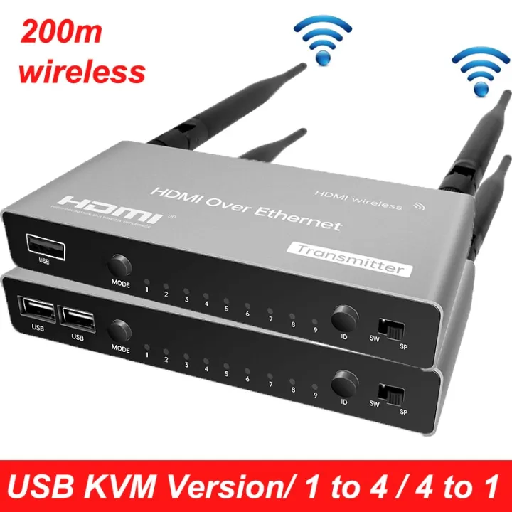 200M KVM Wireless HDMI Extender Video Transmitter and Receiver Screen ...