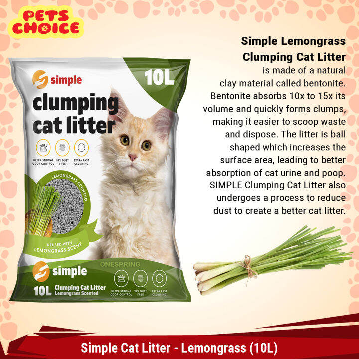 PetsChoice-Simple Clumping Cat Litter Lemongrass Scent 10L | Lazada PH