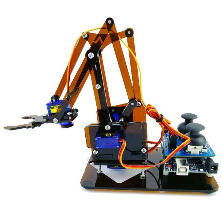 SG90 MG90S 4 DOF Unassembly Acrylic Mechanical Arm Robot Manipulator Claw For Arduino Maker ...