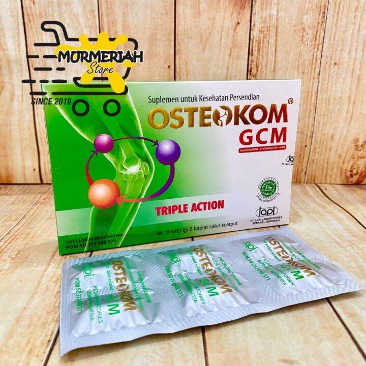 Osteokom GCM Strip 6 Kaplet - Untuk Kesehatan Persendian(Nyeri Sendi ...