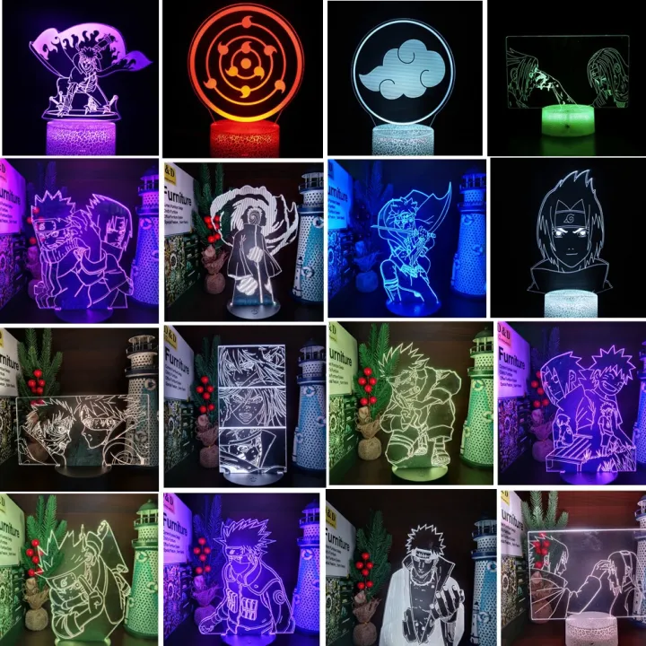 {hot} 3D Night Light Naruto Led Jiraiya Itachi Sasuke Uzumaki Kakashi ...