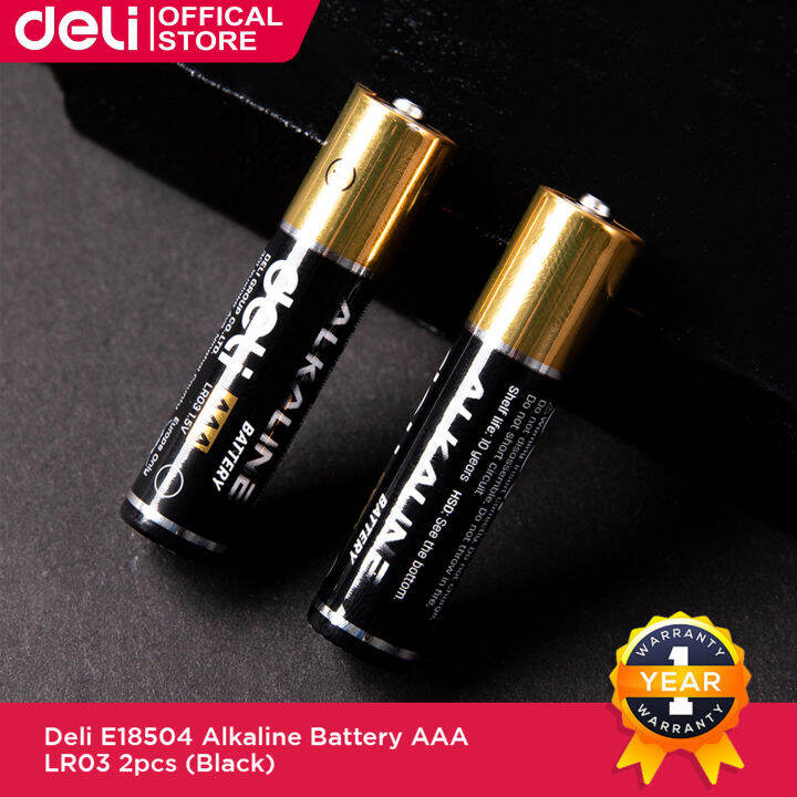 Deli Alkaline Battery Aaa Lr03 2Pcs Black E18504 | Lazada PH