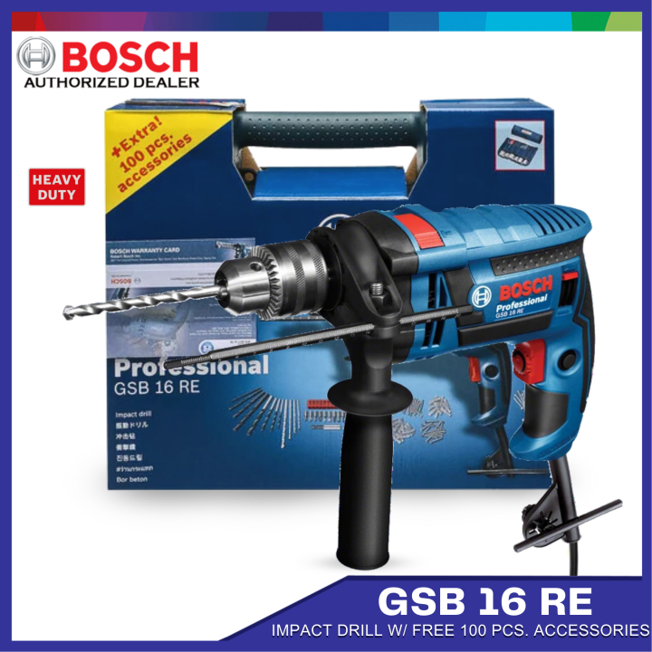 Bosch GSB 16 RE Impact Drill 3-16 mm 750 watts HD Power Tool - 06012281K2 | Lazada PH