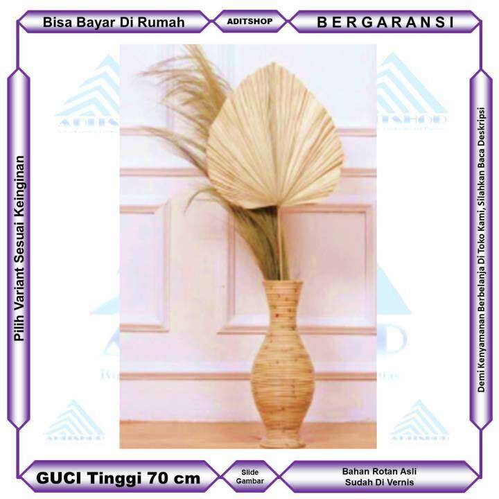 Guci Rotan Tinggi 70 cm - Vas Bunga Dekorasi Rumah Ukuran Tinggi 70 cm ...