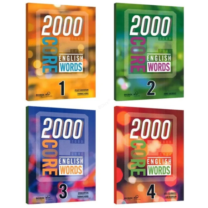 4 Books/Set 2000 Core English Words Primary School Common English ...