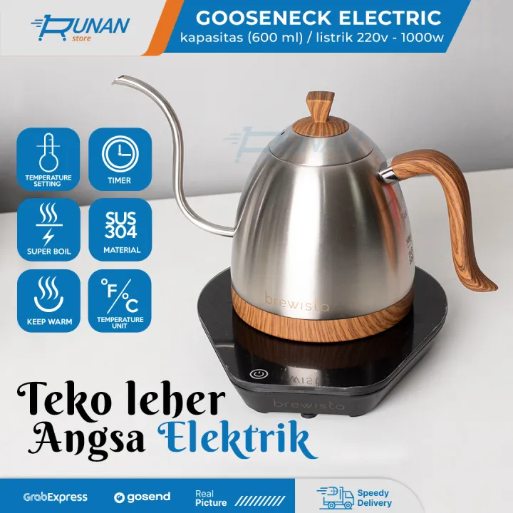 Teko Leher Angsa Elektrik Brewista 600 ml Gooseneck Electric Kettle ...