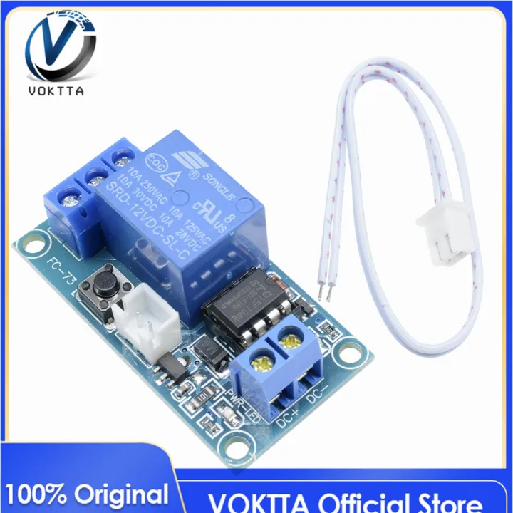 VOKTTA Modul Relay Grendel 1 Saluran, DC 12V dengan Sensor Sentuh ...