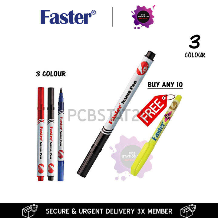 Faster Name Pen 1.0MM Permanent Marker Pen - (1's) FREE HIGHLIGHTER ...